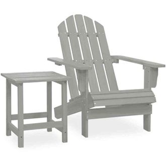 vidaXL Vidaxl - Chaise de jardin Adirondack avec table Bois de sapin Gris
