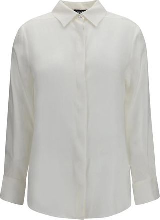 adidas by Stella McCartney Seidenhemd mit Raffung am R&uuml;cken - - Sport - Damen - Wei&szlig; - M