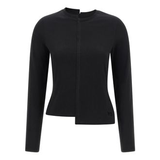 Yohji Yamamoto Langarm-Mesh-T-Shirt - - Tops - Damen - Schwarzk - XS