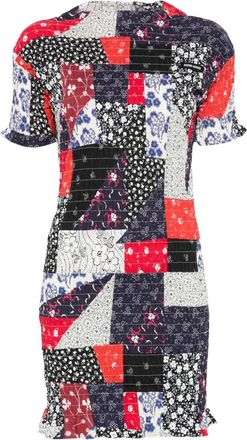 Miu Miu patchwork mini dress - Blau