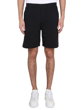Alexander McQueen Selvedge Logo Band Bermudas - Black
