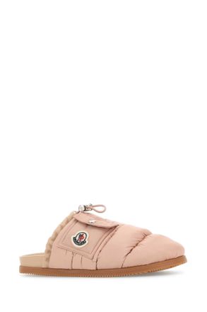 Moncler Womens Pink Fabric Mon Pocket Slippers 51j Flat Shoes