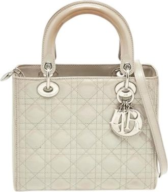 Dior Sac &agrave; main en cuir doccasion - Femme - Pre-owned - Beige - Taille: ONE Size