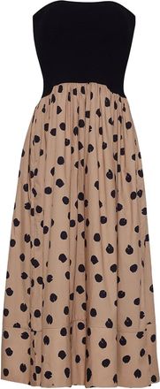 Cara Cara robe-bustier Cynthia &agrave; pois - Tons neutres