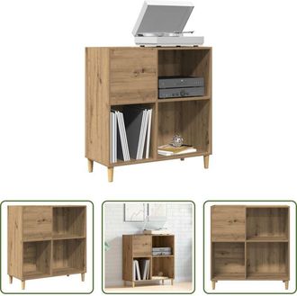 vidaXL Meuble vinyle - Armoire &agrave; disques ch&ecirc;ne artisanal 84,5x38x89 cm bois ing&eacute;nierie