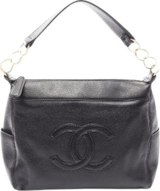 Chanel Pre-owned Sac &agrave; main matelass&eacute; Coco Mark en cuir grain&eacute; - Femme - Pre-owned - Noir - Taille: ONE Size