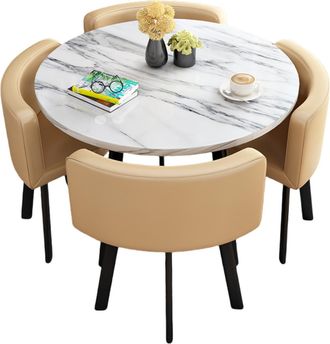 Generic B&uuml;rom&ouml;bel, 4 St&uuml;hle mit Tisch, Konferenztisch-Set, K&uuml;chentisch mit 4 St&uuml;hlen, platzsparender Empfangstresen, Fr&uuml;hst&uuml;ckstisch, Lounge- und Besprechungs