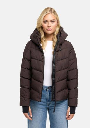 Marikoo Winterjacke Yukanii Kurze Winterjacke mit langen B&uuml;ndchen und Daumenloch
