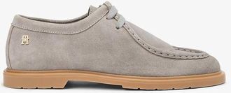 Tommy Hilfiger Wildleder-Loafer in Grau mit TH-Monogramm und Mokassinnaht