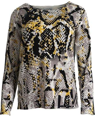 Passioni Strickpullover in Schlangenmuster und modernen Schriftzügen