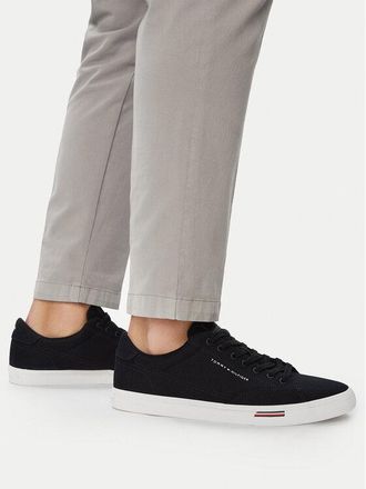 Tommy Hilfiger Sneakers aus Stoff Vulc Core Rwb Long Lace Cvs FM0FM05813 Schwarz