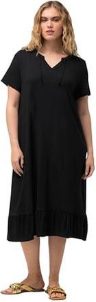 Ulla Popken Robe midi en Jersey, Noir, 48-50 Femme