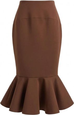 Jacquemus La Jupe Palmier - Femme - Jupes - Brun - Taille: 34 FR
