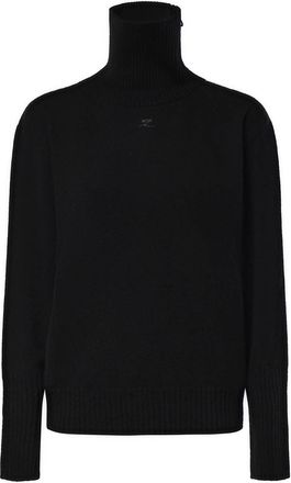 Courr&egrave;ges Rundhalspullover - Schwarz