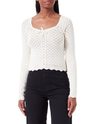 Pieces Damen Pcjudy Ls Cropped Knit, Birch, XL