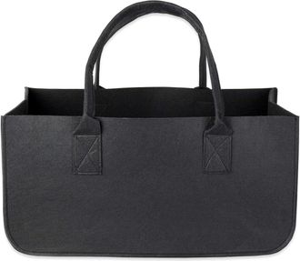 Schramm 1 oder 2 St&uuml;ck Filztasche Tasche aus Filz schwarz 50x25x25 cm Kaminholztasche Holzkorb Einkaufstasche Filzkorb Zeitungskorb Shopper Taschen Filztasche