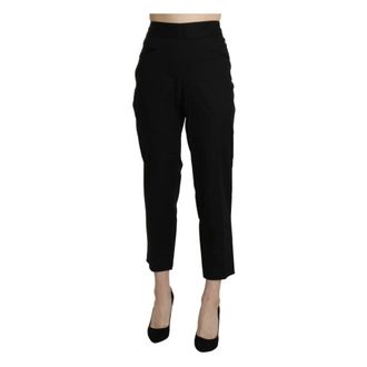 Bencivenga High Waist Straight Cropped Stoffhose - - Trousers - Damen - Schwarzk - M
