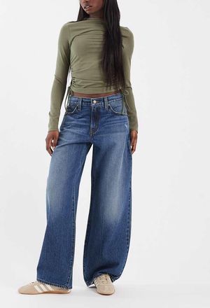 Levi's jean ballon middy en denim d&eacute;lavage moyen-Bleu