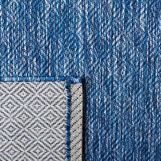 Safavieh Zeitgen&ouml;ssische Teppich f&uuml;r Drinnen & Draussen - Courtyard Collection, Kurzer Flor, Marine und Marine, 201 X 290 cm