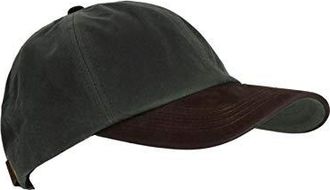 Walker and Hawkes Casquette Stallington - Unisexe - 100% Coton ciré - visière en Cuir/suède - Taille Unique - Vert Olive - Taille Unique