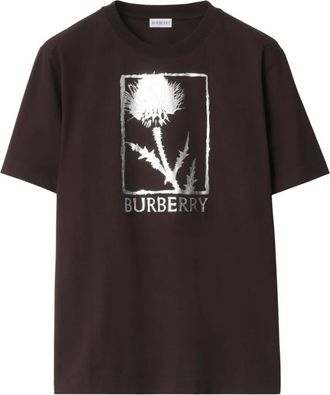 Burberry t-shirt Thistle à logo métallisé - Marron