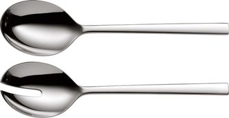 WMF Sonic Salatbesteck Edelstahl 23,9 cm, klein, Salatgabel und Servierlöffel, Cromargan protect Edelstahl poliert, kratzbeständig, spülmaschinenfest