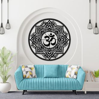 Generic Metall-Wanddeko, Lotusblumen-Deko, Deko, Yoga-Deko f&uuml;rs Schlafzimmer (Schwarz, 35x35|90x90 cm)