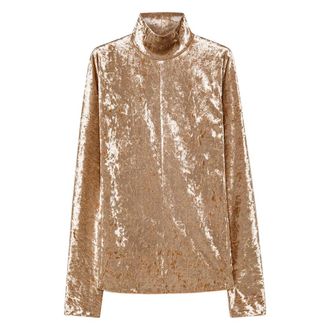 Forte_Forte Iridescent Velvet Turtleneck T-shirt - - Jackets - Damen - Gelb - S