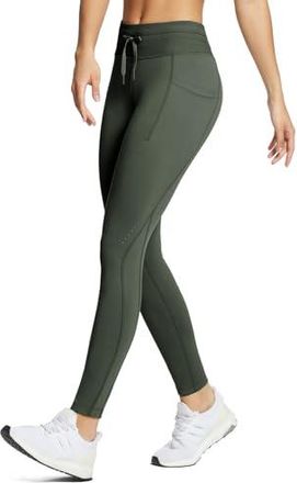 Baleaf Legging doublé en polaire pour femme - Taille haute - Imperméable - Thermique - Chaud - Pour lhiver, la randonnée, le ski et la course à pied -, 63,5 