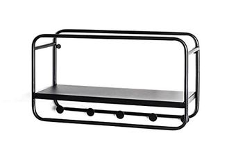 Haku Möbel garderobe Murale Noir, métal - Dim.: L 45 cm x H 25 cm x P 15 cm, Style: Modern