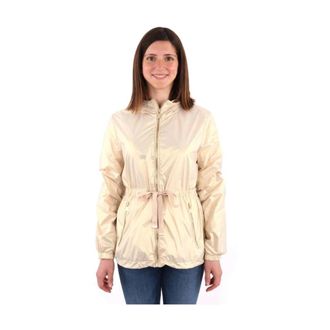 Yes-Zee YES Zee, Femme, Vestes, Beige, Taille: 38 FR Beige Nylon Mesh Lining Zip Jacket
