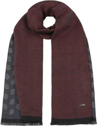 Stetson Echarpe en Coton Two Sides Femme - Made in Italy echarpe pour lhiver foulard a franges, franges Hiver automne-hiver - taille unique rouge