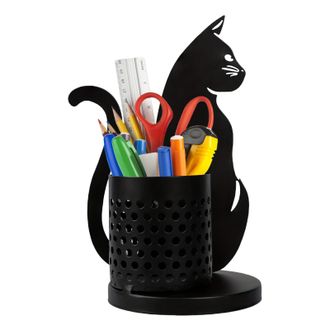 Generic Stiftehalter, Schreibtisch-Organizer, schwarze Katze, Schreibtischzubeh&ouml;r mit Dekoration