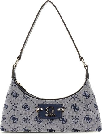 Guess Damen Neda Top Zip Shoulder Bag Umh&auml;ngetasche, Marineblaues Logo