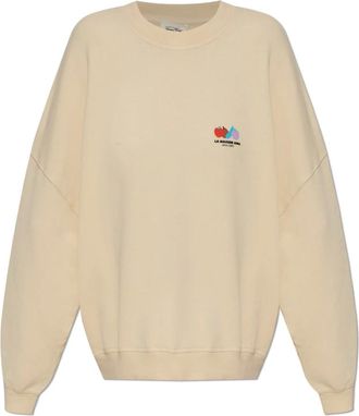American Vintage Femme, Sweatshirts et sweats &agrave; capuche, Beige, Taille: 42 FR SweaT-shirt Imprim&eacute;