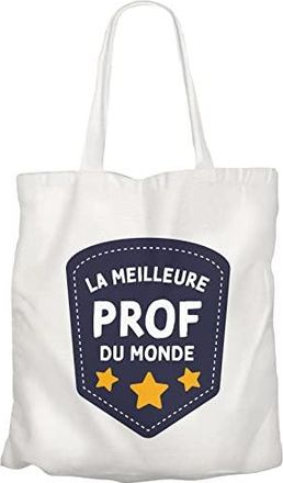 Fabulous Grand Sac Shopping Plage Etudiant La Meilleure Prof du Monde Collège Lycée Professeur Ecole Education