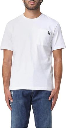 Dsquared2 Homme, Tops, Blanc, Taille: S T-shirt à col rond