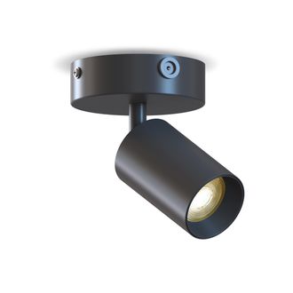 Calex LED Deckenlampe, 1-flammig GU10 Spot, Deckenstrahler, Schwenkbar, Rund, Schwarz & Gold