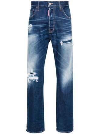 Dsquared2 jean droit &agrave; rayures lat&eacute;rales - Bleu