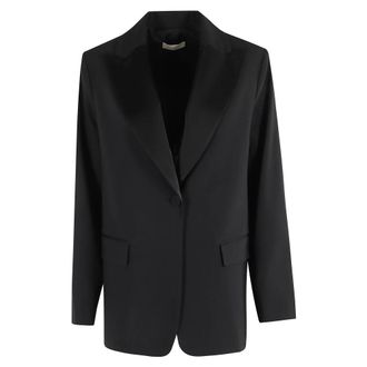 Antonelli Schwarzer Quadrifoglio-Blazer mit Satinrevers - - Jackets - Damen - Schwarzk - L