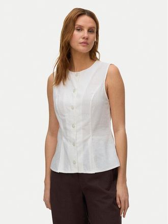 Vero Moda Weste Selma 10345675 Wei&szlig; Regular Fit