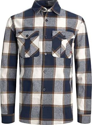 Jack & Jones Male Overshirt &agrave; carreaux serg&eacute;, Marron, S