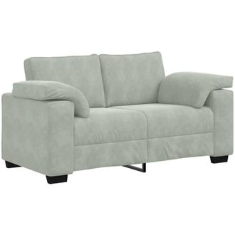 vidaXL Zweisitzer-Sofa Hellgrau 120 cm Samt Vidaxl