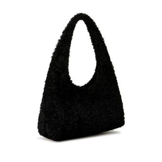 Au Printemps Paris strukturierte Hobo -Handtasche - schwarz