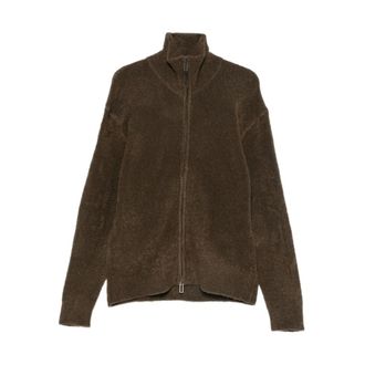 Paolo Pecora Boucl&eacute;-Strickjacke mit Rei&szlig;verschluss - - Sweatshirts & Hoodies - Herren - Braun - L