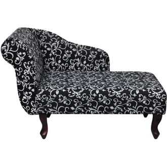 vidaXL Chaise longue Noir et blanc Tissu