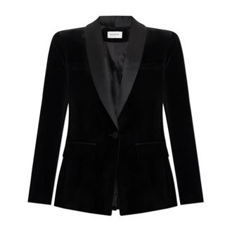 Balmain Velours Blazer &agrave; fente unique - Femme - Vestes - Noir - Taille: 40 FR