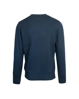 Barbour Mens Crewneck Pima Cotton Sweater Blue Jumpers