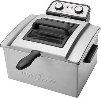 Profi Cook Proficook - pc-fr 1038 Edelstahl-Fritteuse, 3 K&ouml;rbe, herausnehmbar, 3000 w, Grau