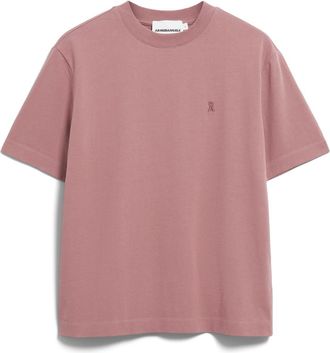 Armedangels Damen Heavyweight T-Shirt aus recyceltem Baumwoll Mix TARJAA Loose Fit Light Berry